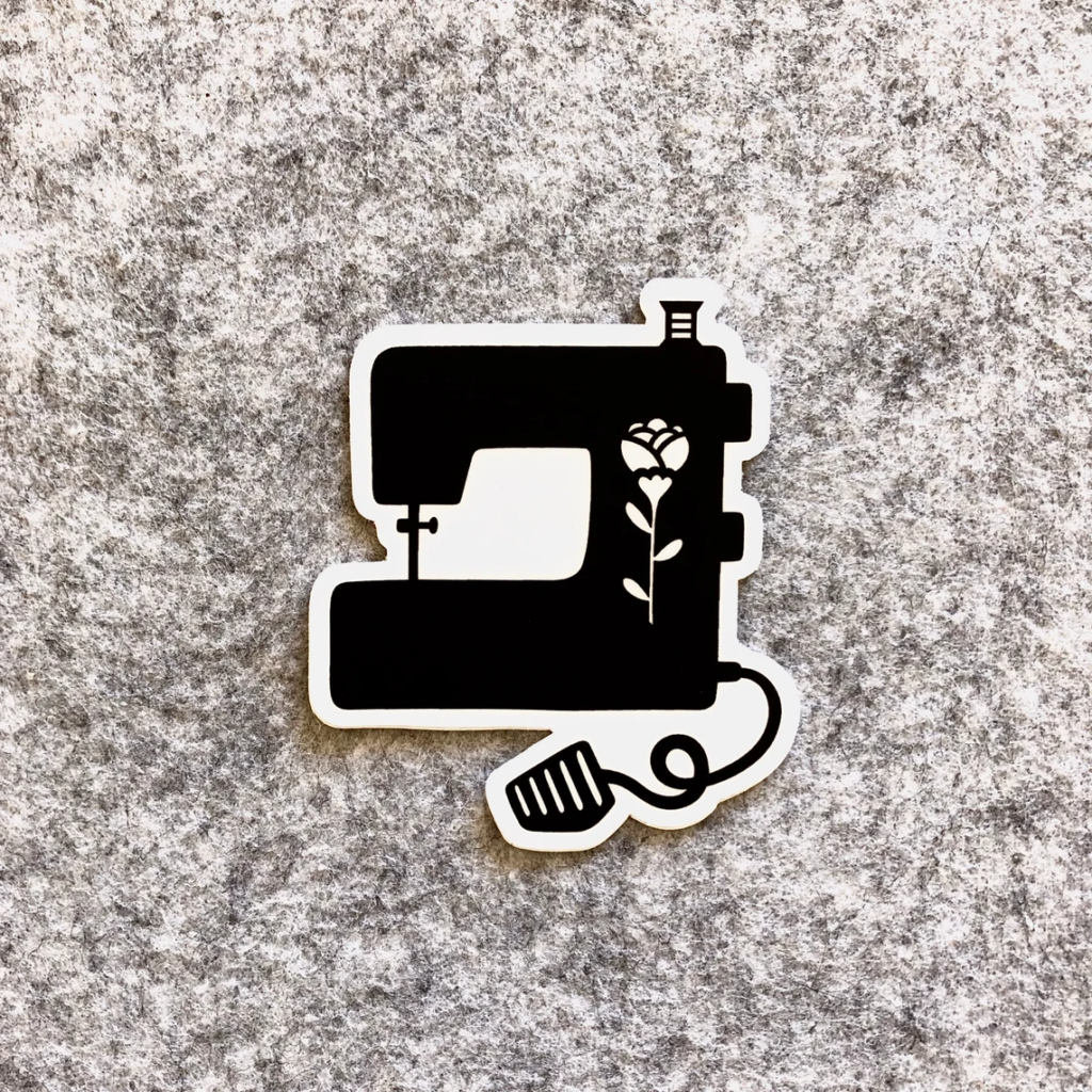 Coco West Illustration Sewing Machine Sticker - Sewtopia