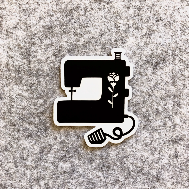 Coco West Illustration Sewing Machine Sticker - Sewtopia