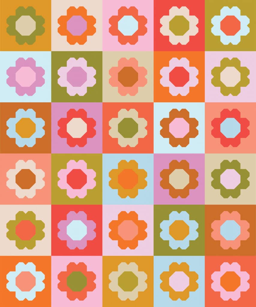 Pen + Paper Patterns Best Buds Retro Quilt Kit - Sewtopia