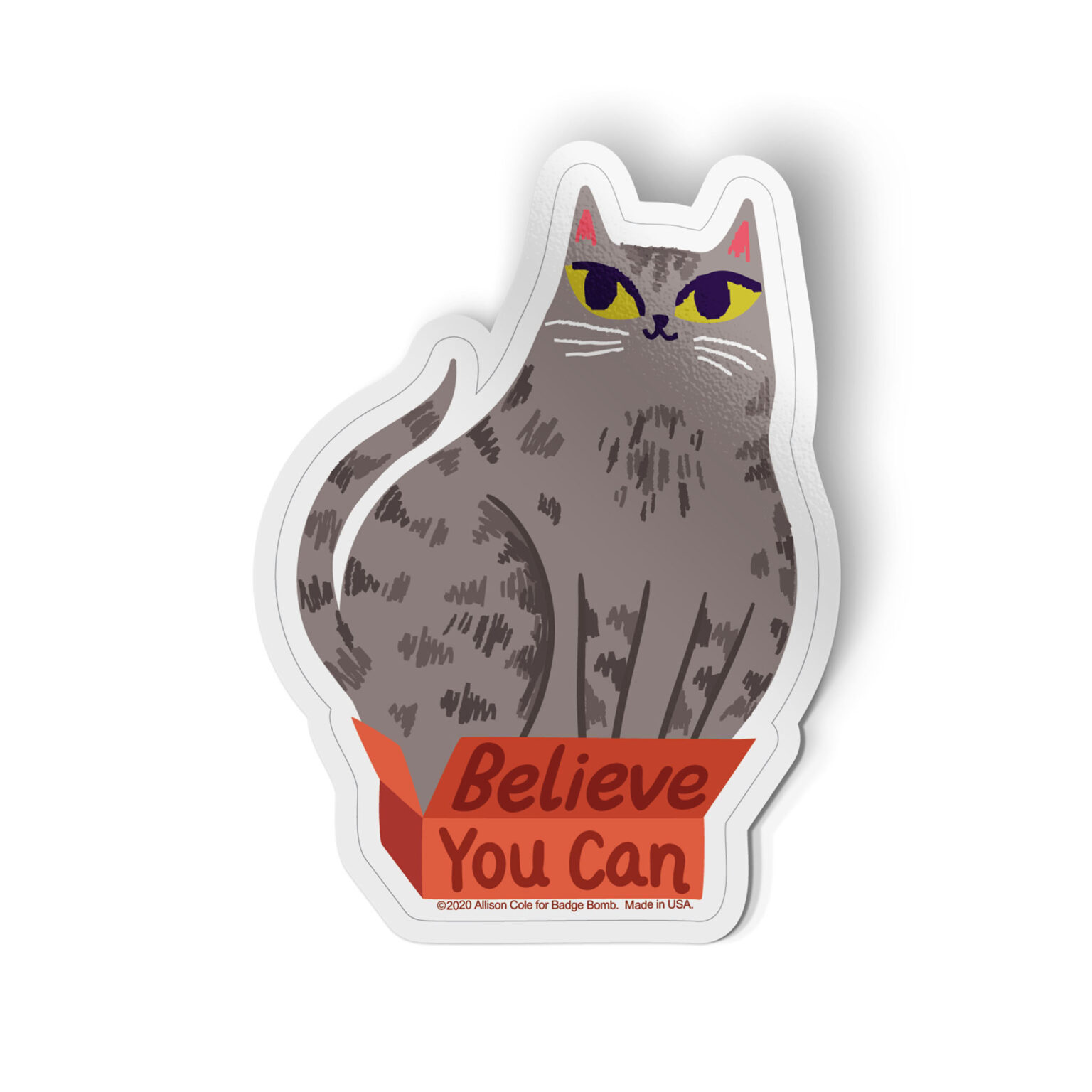 Gemma Correll Believe You Can Cat Sticker - Sewtopia