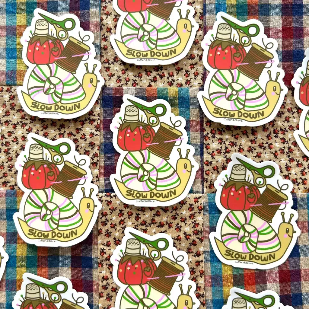 Cotton & Ochre Slow Down Sticker - Sewtopia